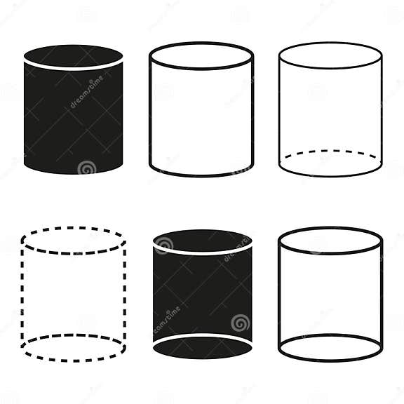 Cylinder Shape Icons. Different Cylinder Styles. Geometric Vector ...