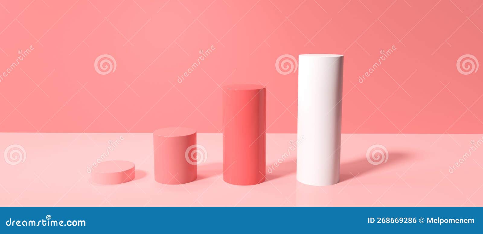 Cylinder Shaped Bar Graphs on a Colored Background - 3D Stock Illustration - Illustration of ...