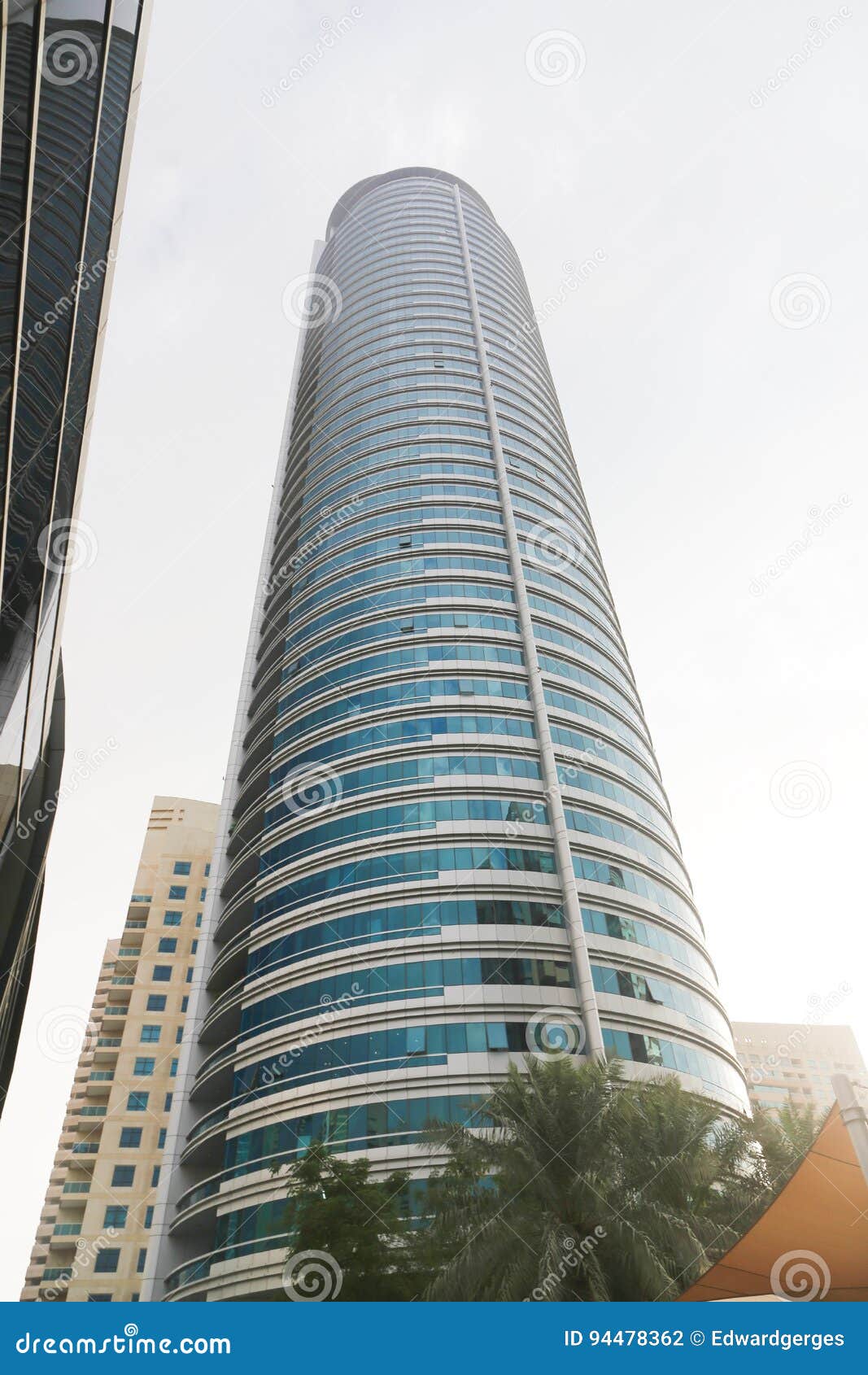 Cylinder Skyscrapers stock photo. Image of light, city - 94478362