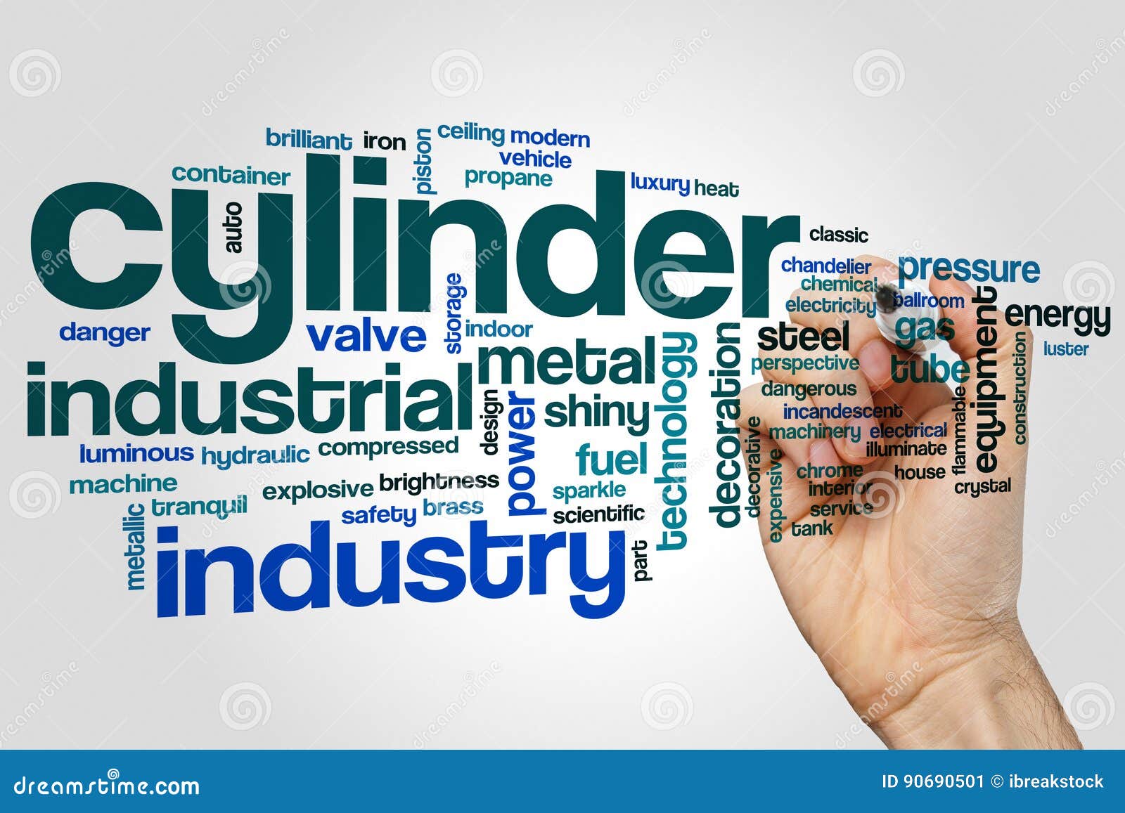 Cylinder Word Cloud Concept on Grey Background Stock Image - Image of ...