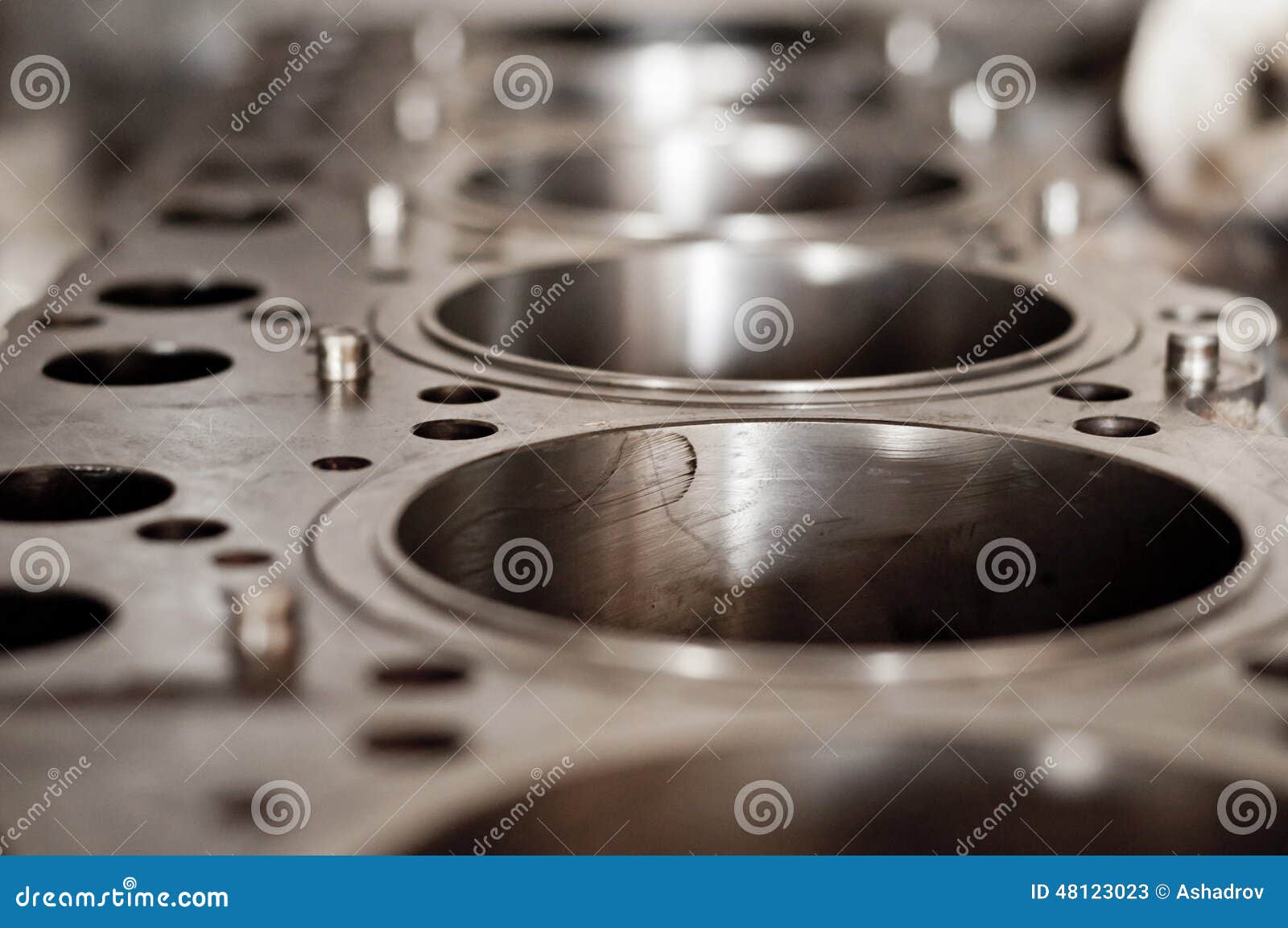 Cylinders of the Block of the Engine Stock Image - Image of machine ...