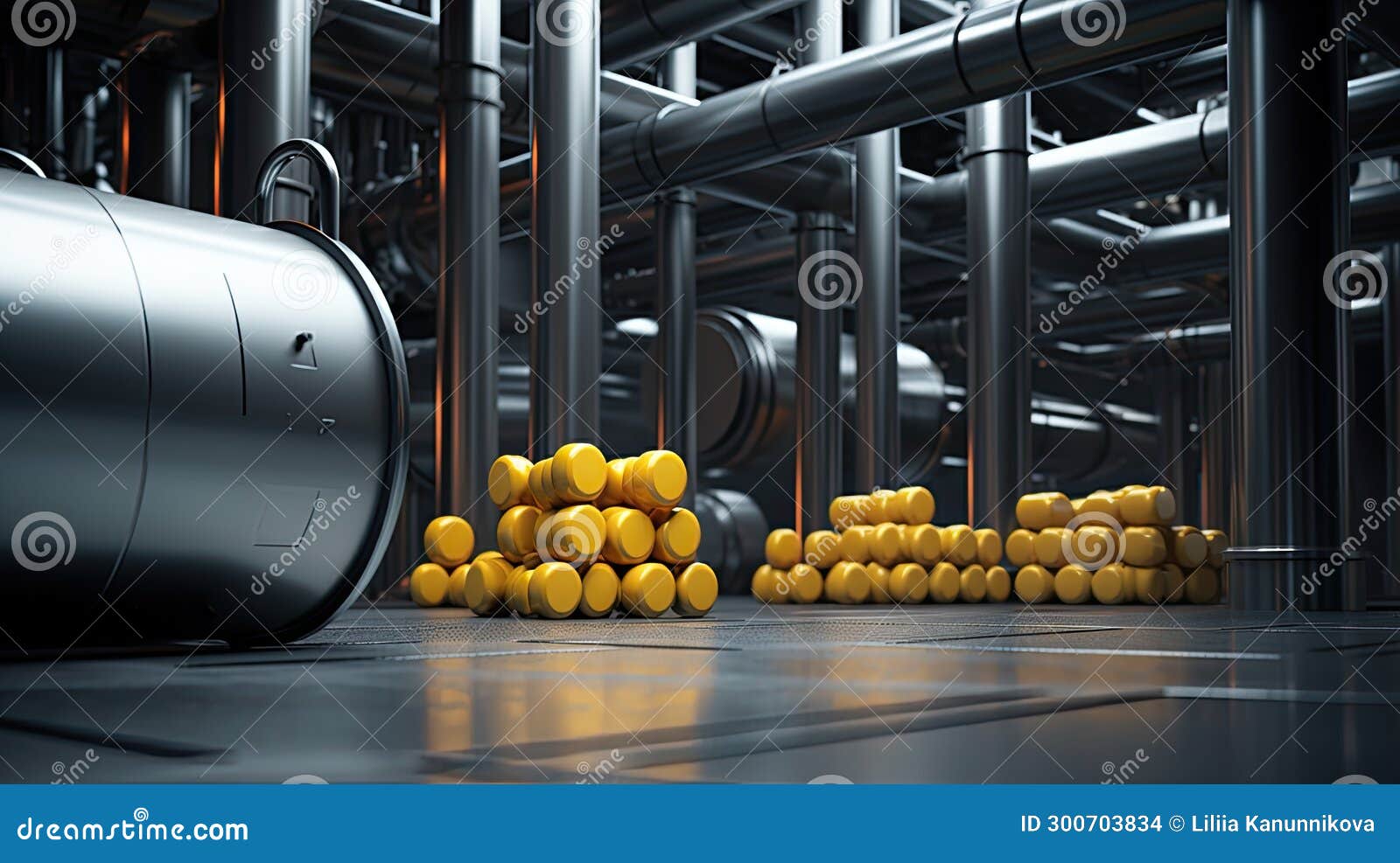 Cylinders and Helium Containers at a Metal Processing Plant ...
