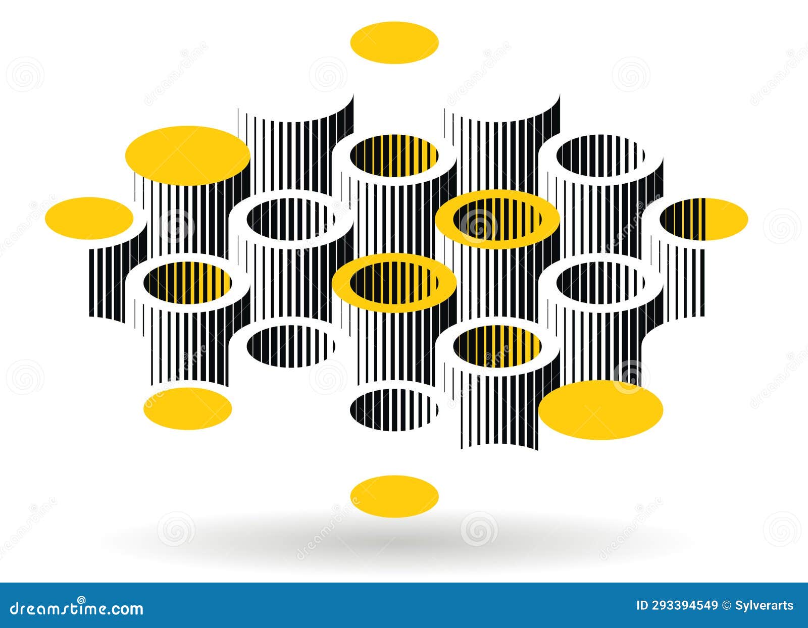 Cylinders Pattern Vector Abstract 3D Isometric Background, Geometric ...
