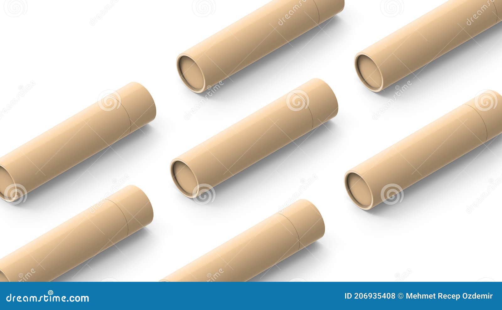 Cylindrical Box Mockup Collection Scene Stock Photo - Image of package ...