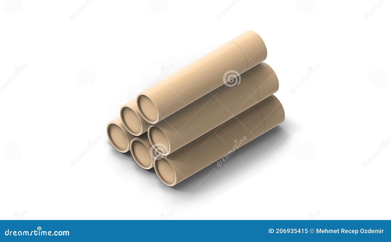 Cylindrical Boxes Mockups stock image. Image of packaging - 206935415