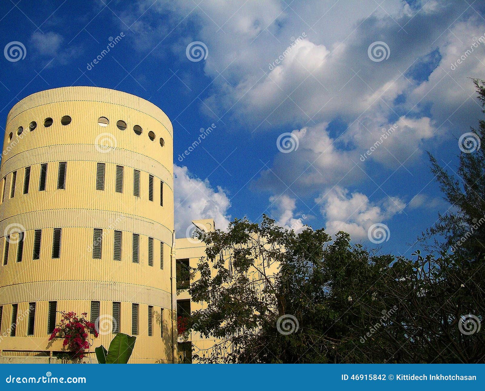 Cylindrical Building in the University Stock Photo - Image of thailand ...