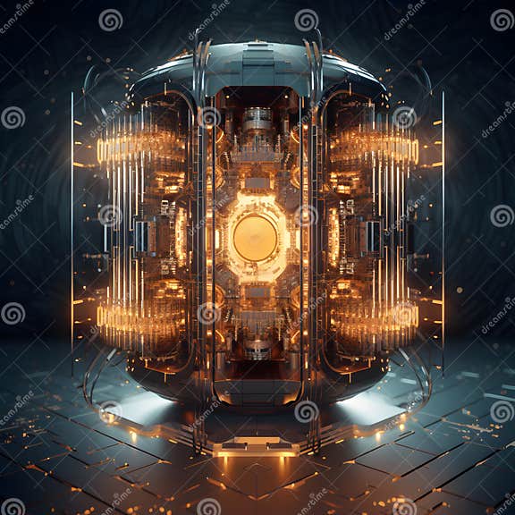 Cylindrical Data Storage Center. Quantum Computing, Database, Cloud ...