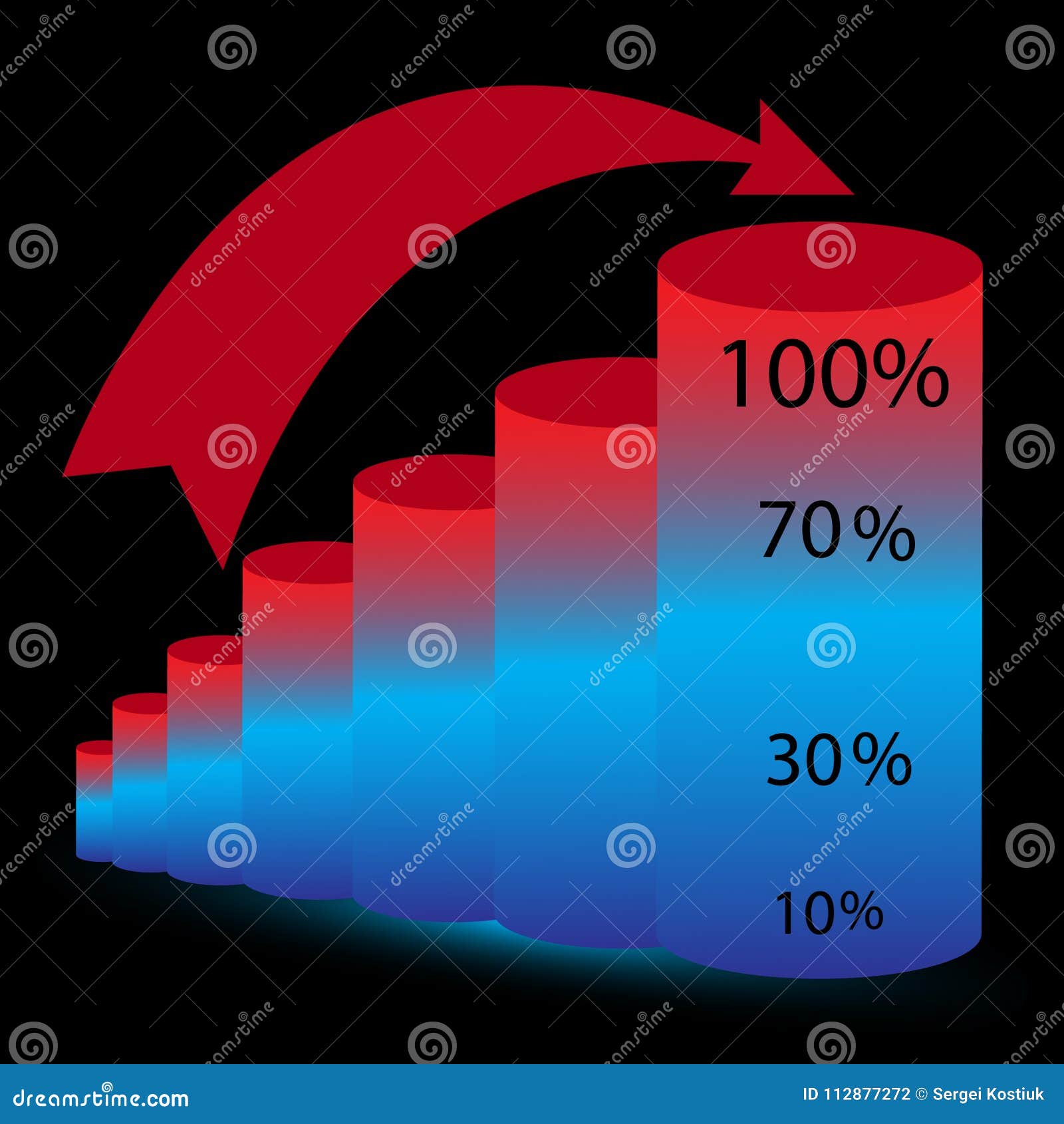 Cylindrical diagram vector stock vector. Illustration of numbers ...