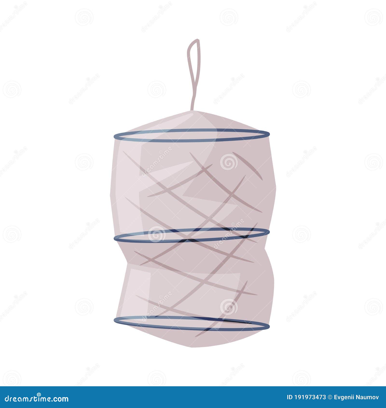 Cylindrical Fishing Net Trap Cartoon Vector Illustration Stock Vector ...