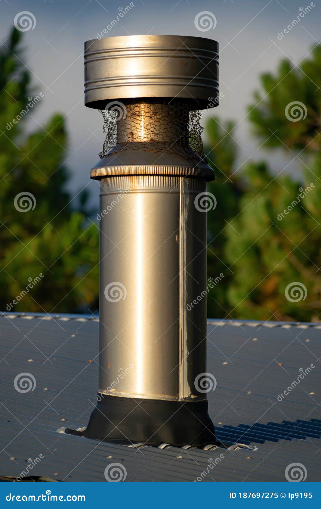 Cylindrical Metal Woodburner Chimney Stock Image - Image of wood ...