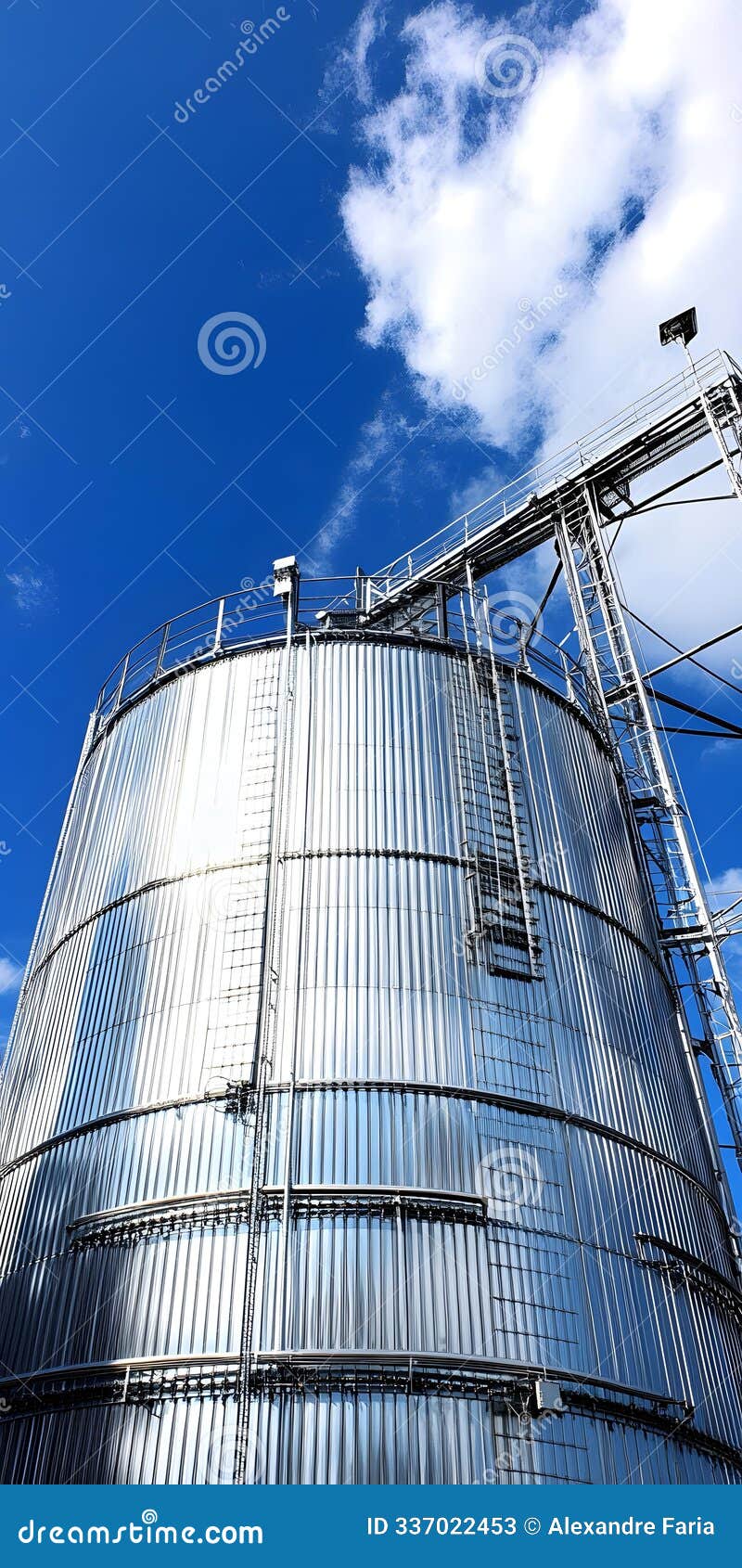 Cylindrical Metallic Structure with Blue Sky Stock Illustration ...
