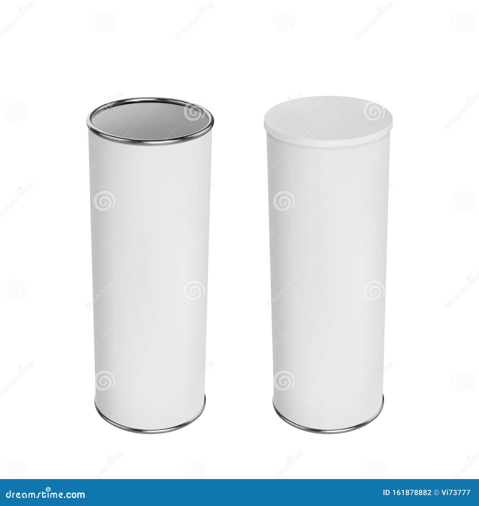 Cylindrical Package Template for Chips, Tea or Wine. Realistic Vector ...
