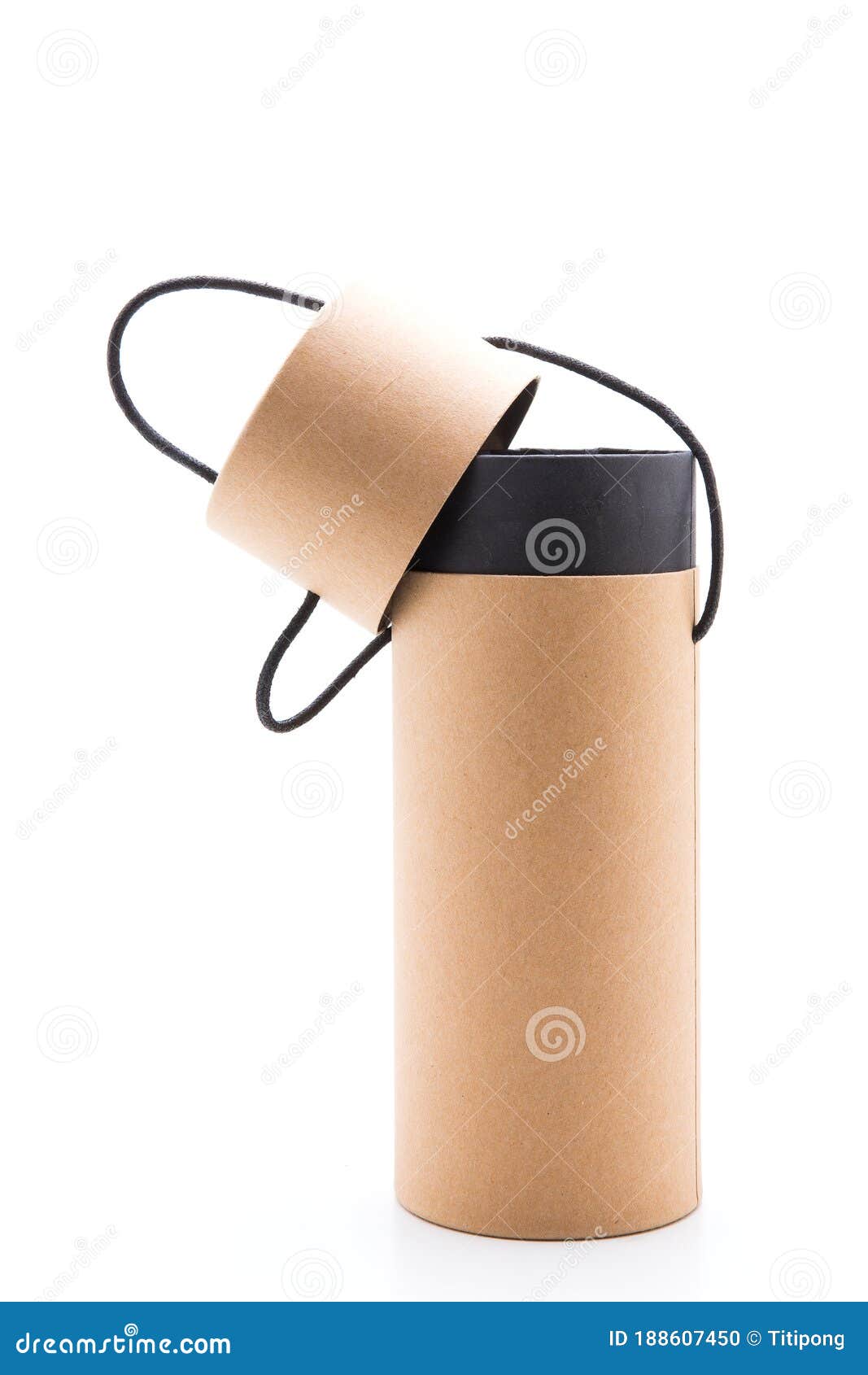 Carton Cylindrical Paper Roll Tube Or Pipe Full Completely Isolated On ...