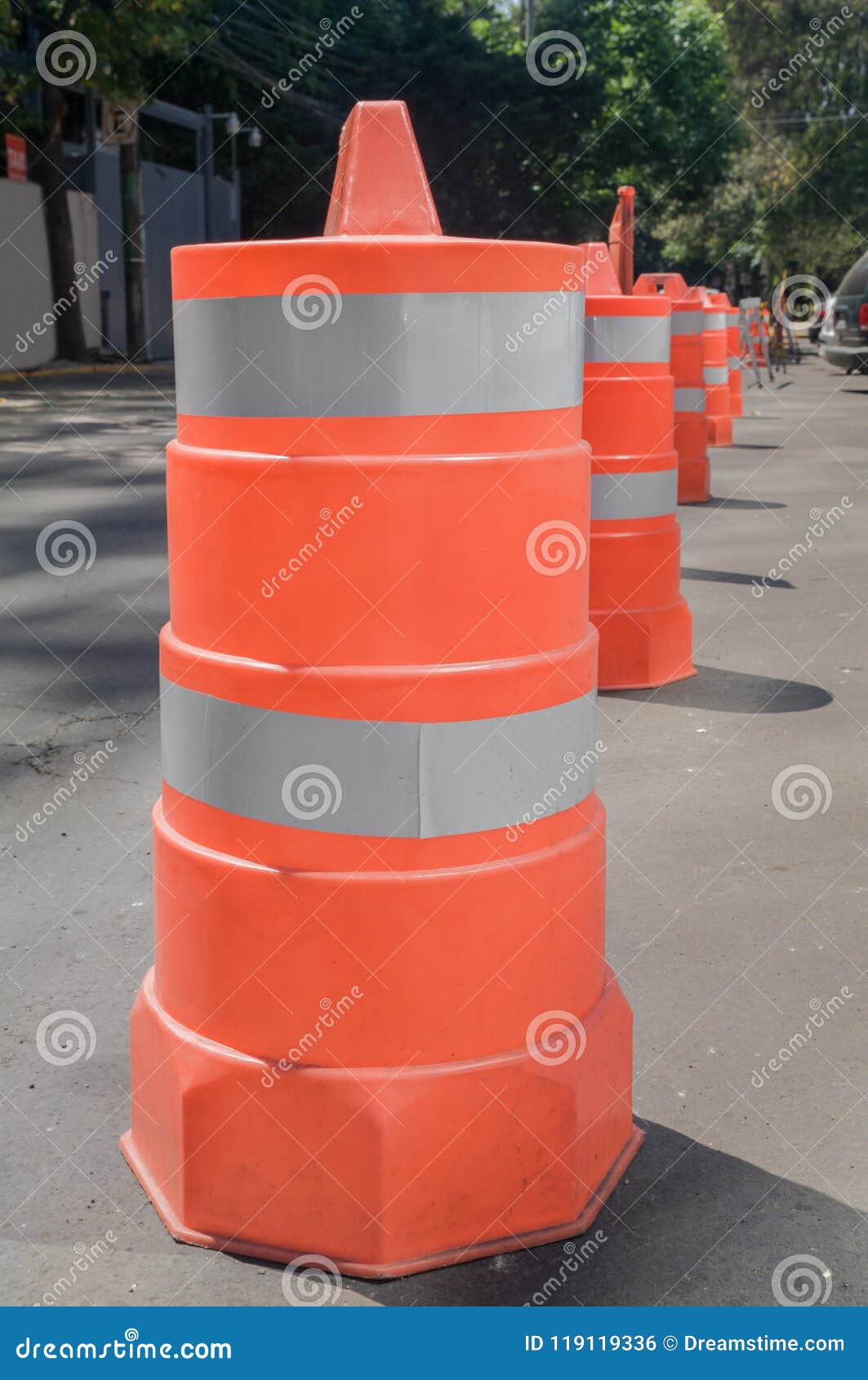 Plastic Structures In Orange Color Used As Safety Barriers During ...