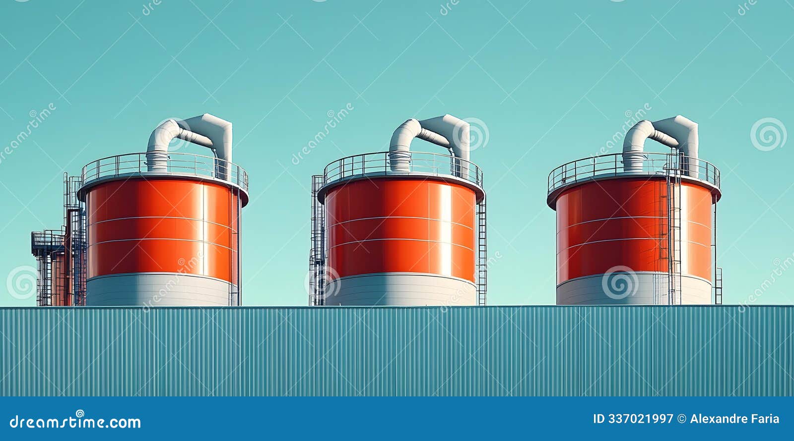 Cylindrical Structures with Red and White Color Scheme Stock ...