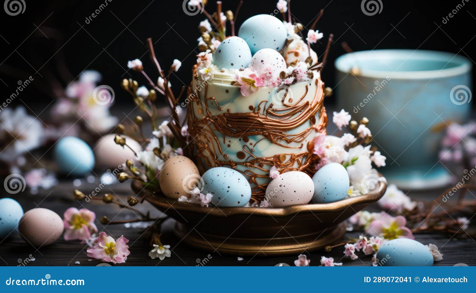 Cylindrical and Tall Easter Cake with Icing and Sprinkles, Willow ...