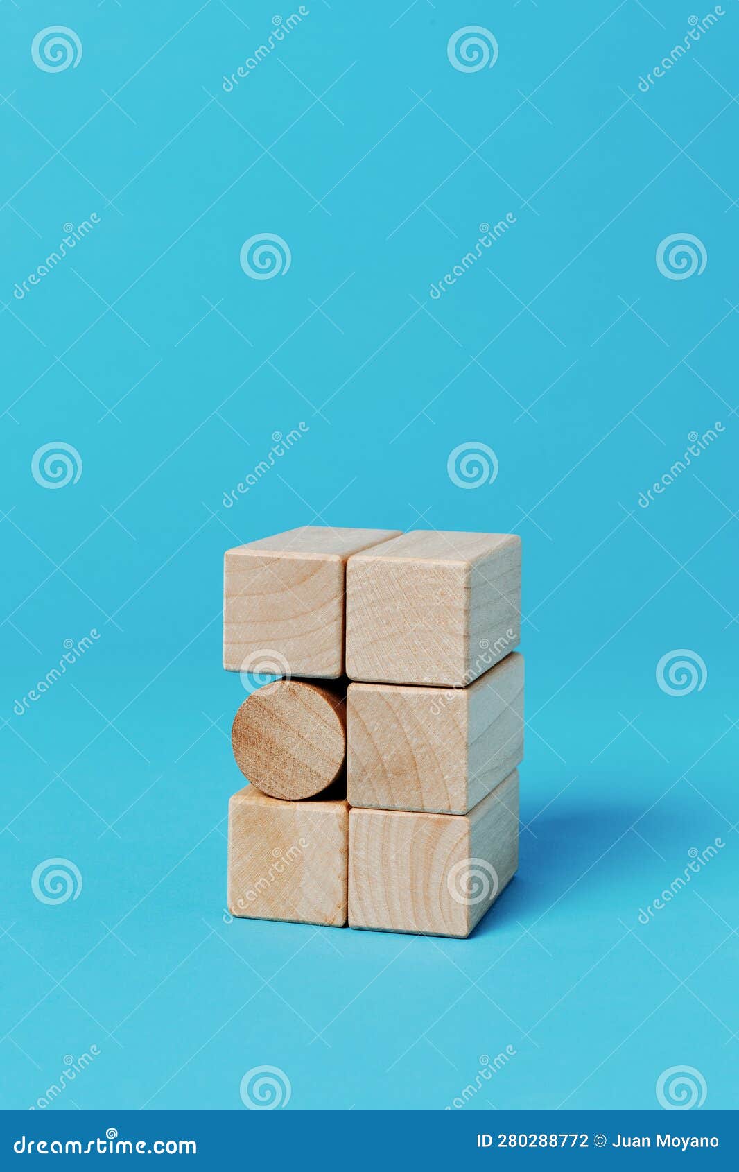 Cylindrical Toy Block among Rectangular Toy Blocks Stock Photo - Image ...