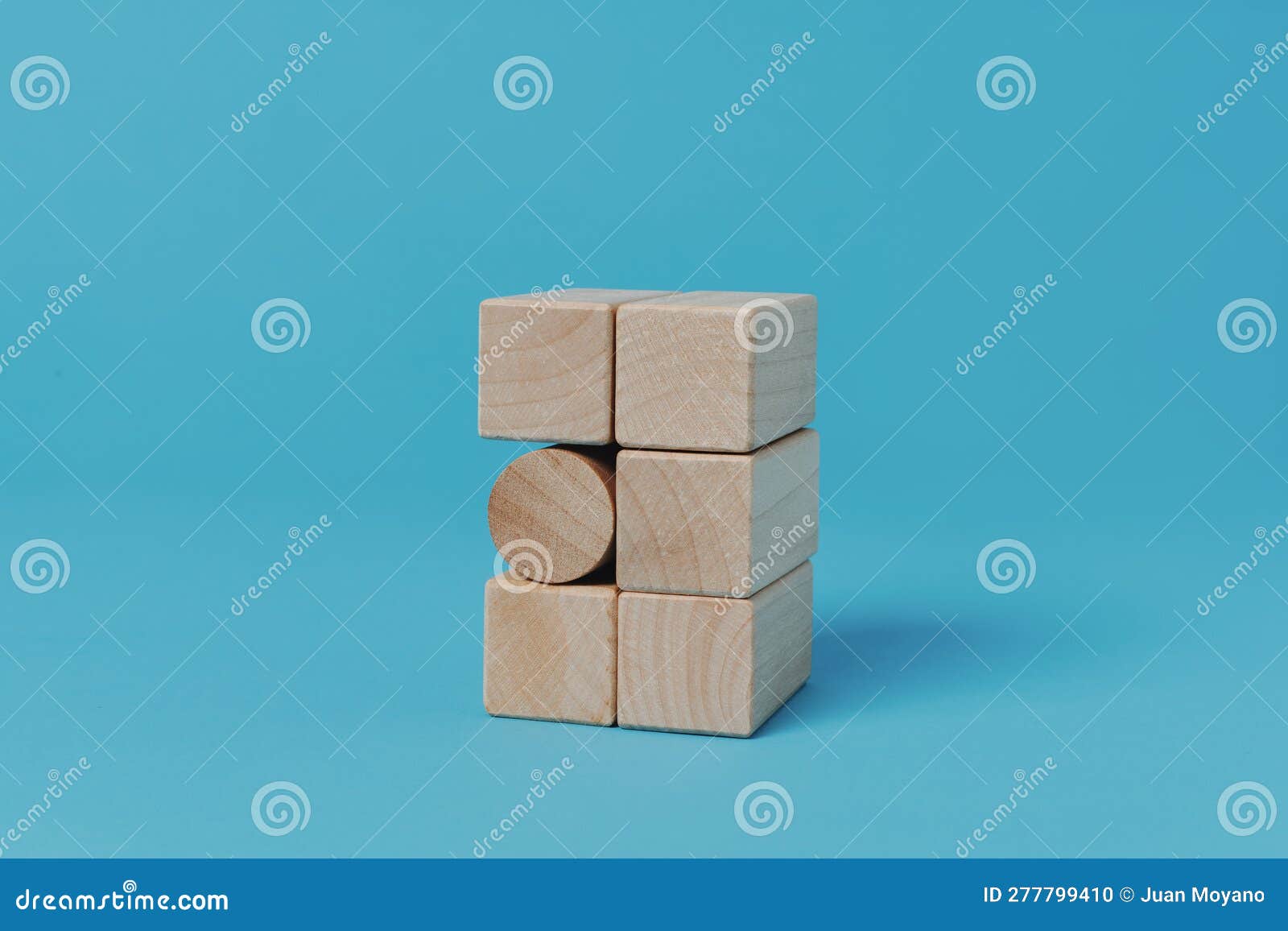 Cylindrical Toy Block between Square Toy Blocks Stock Photo - Image of ...