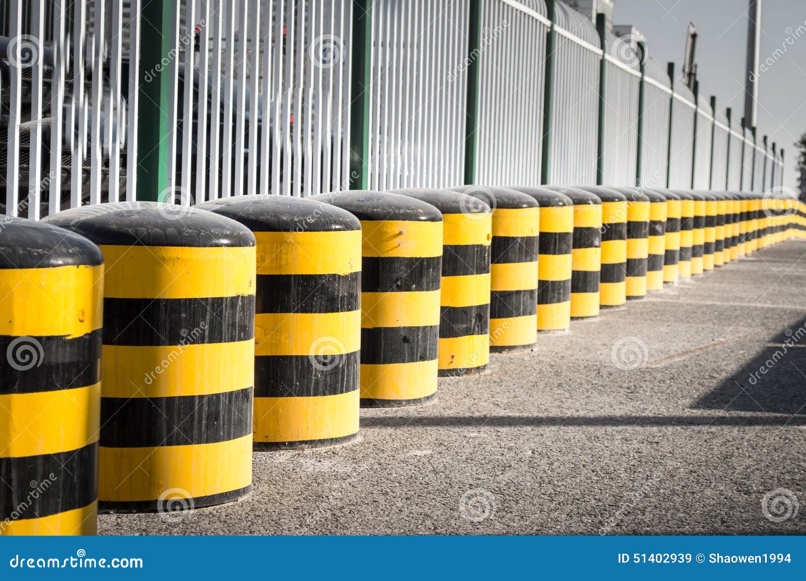 Cylindrical Warning Bollards Royalty-Free Stock Photography ...