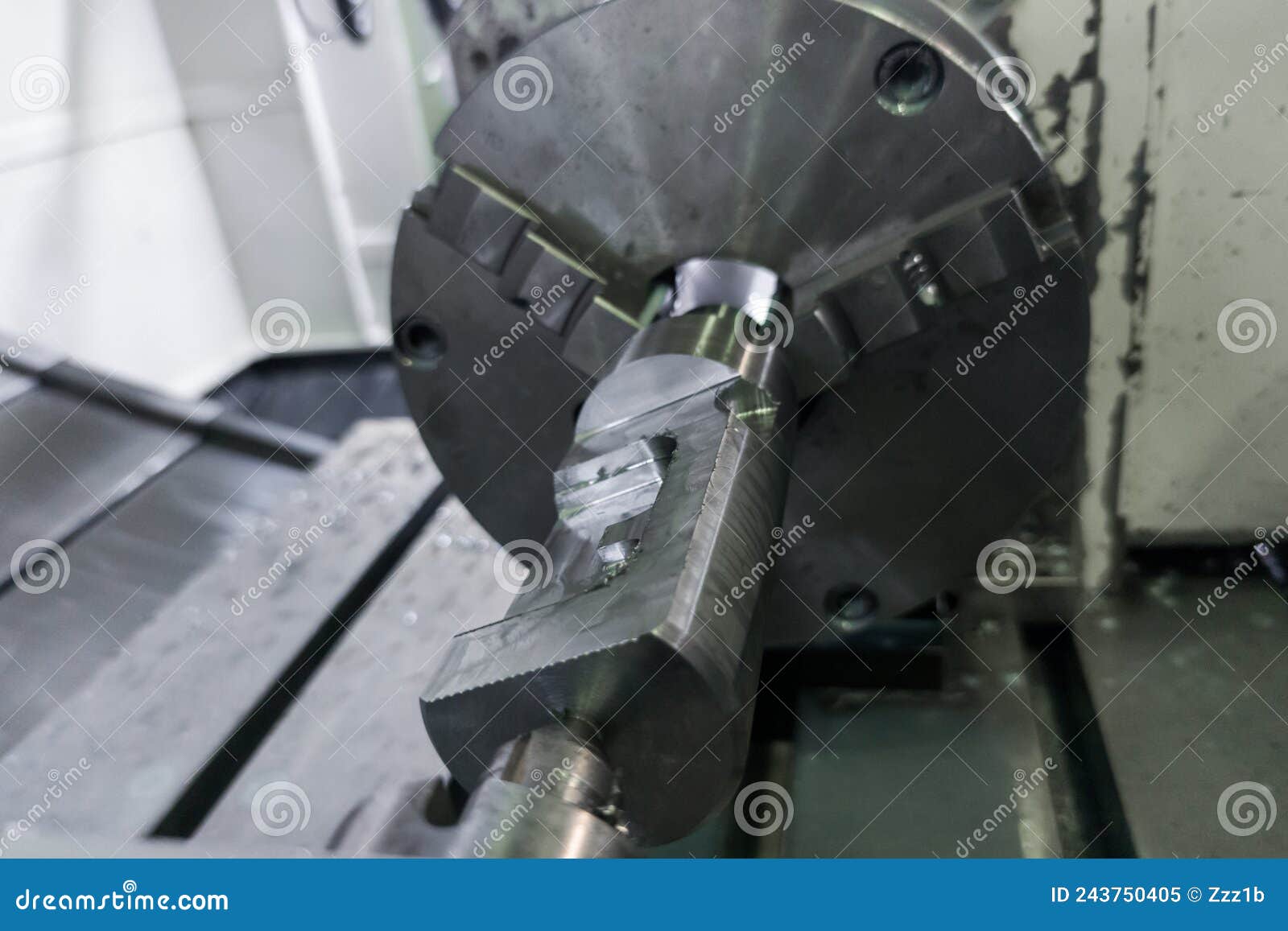 Cylindrical Workpiece Clamped in 4-th Axis of Cnc Milling Machine after ...