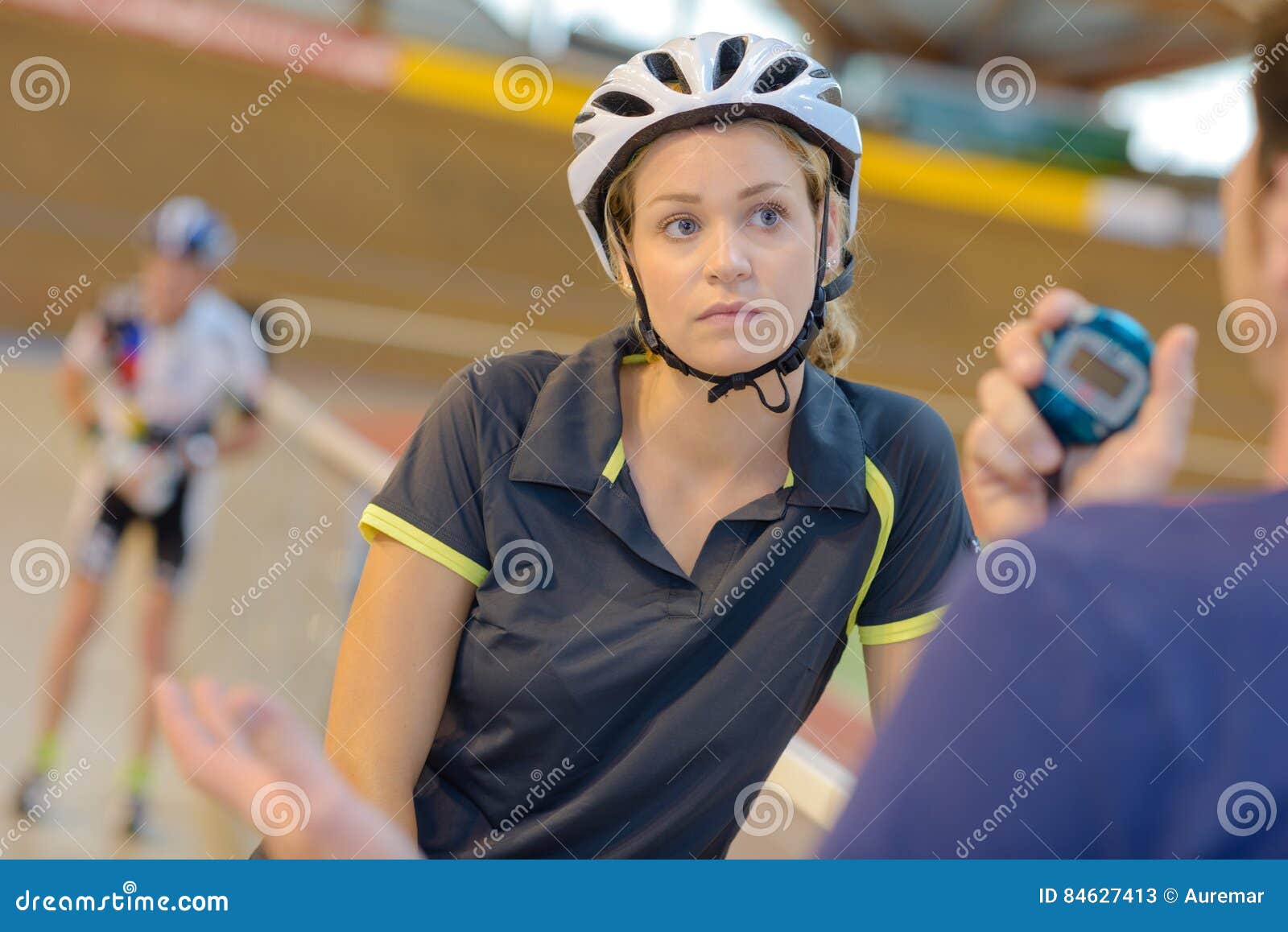 Cylist Looking Disappointed With Time On Stopwatch Royalty-Free Stock ...