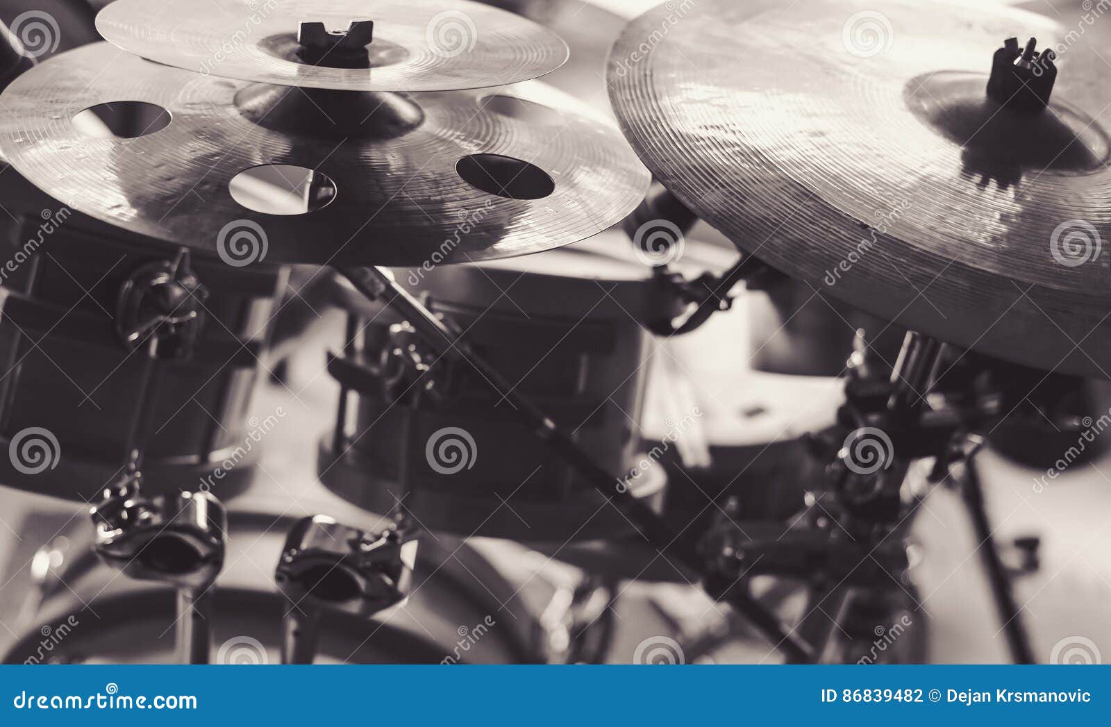 Cymbals of a Drum Set stock photo. Image of hardware - 86839482