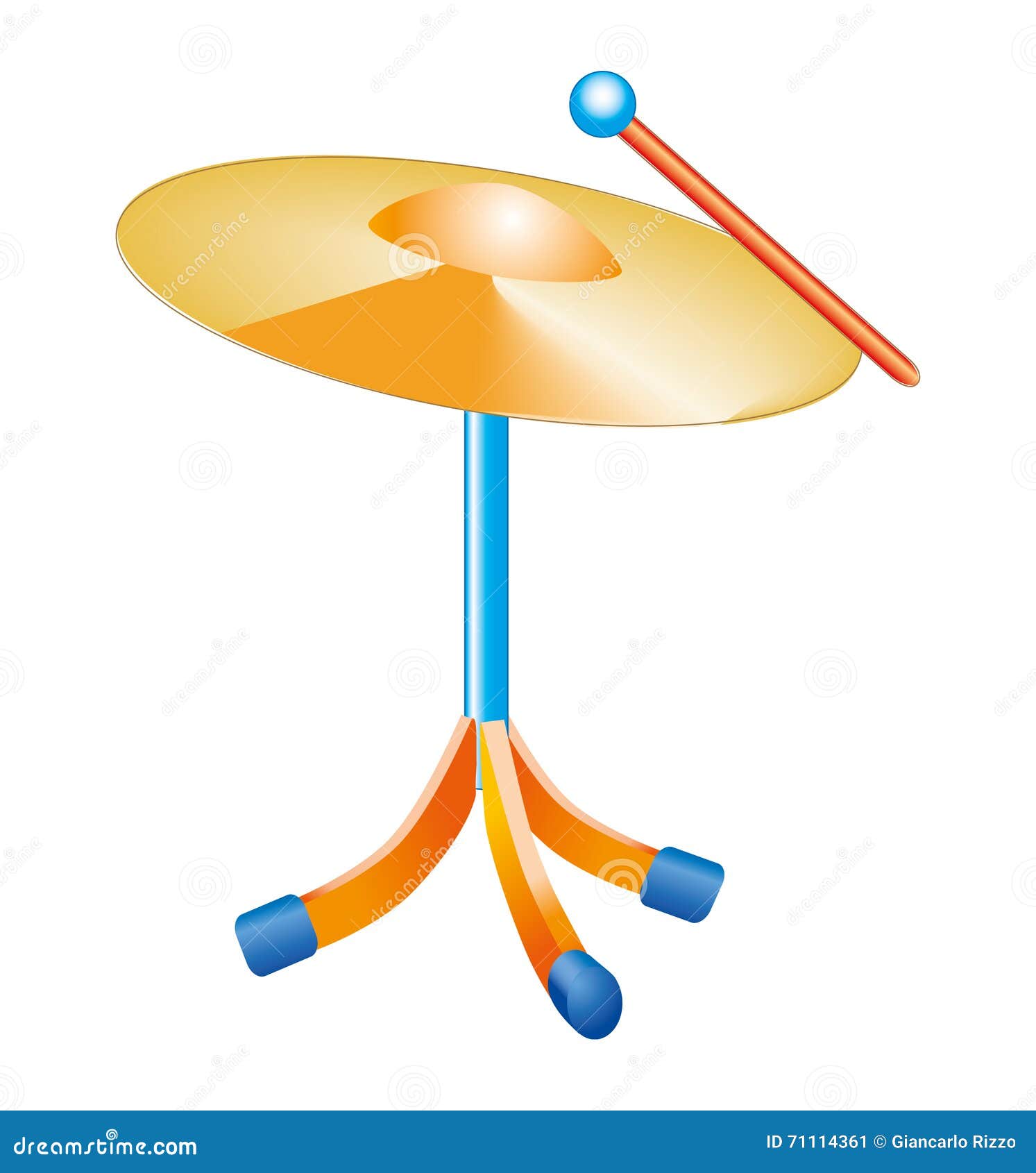 Cymbals stock vector. Illustration of drummer, band, music - 71114361