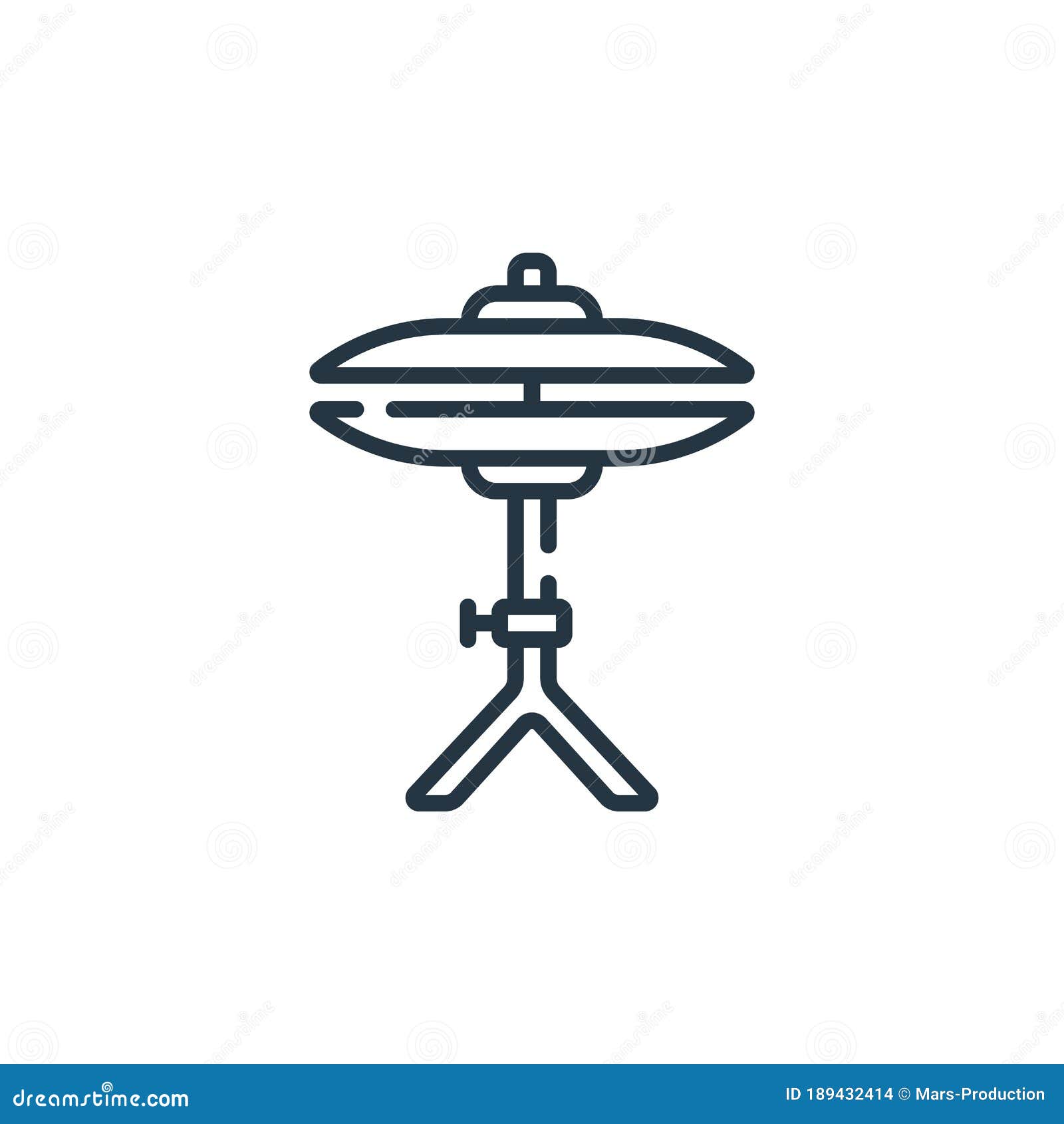 Cymbals Vector Icon Isolated on White Background. Outline, Thin Line ...