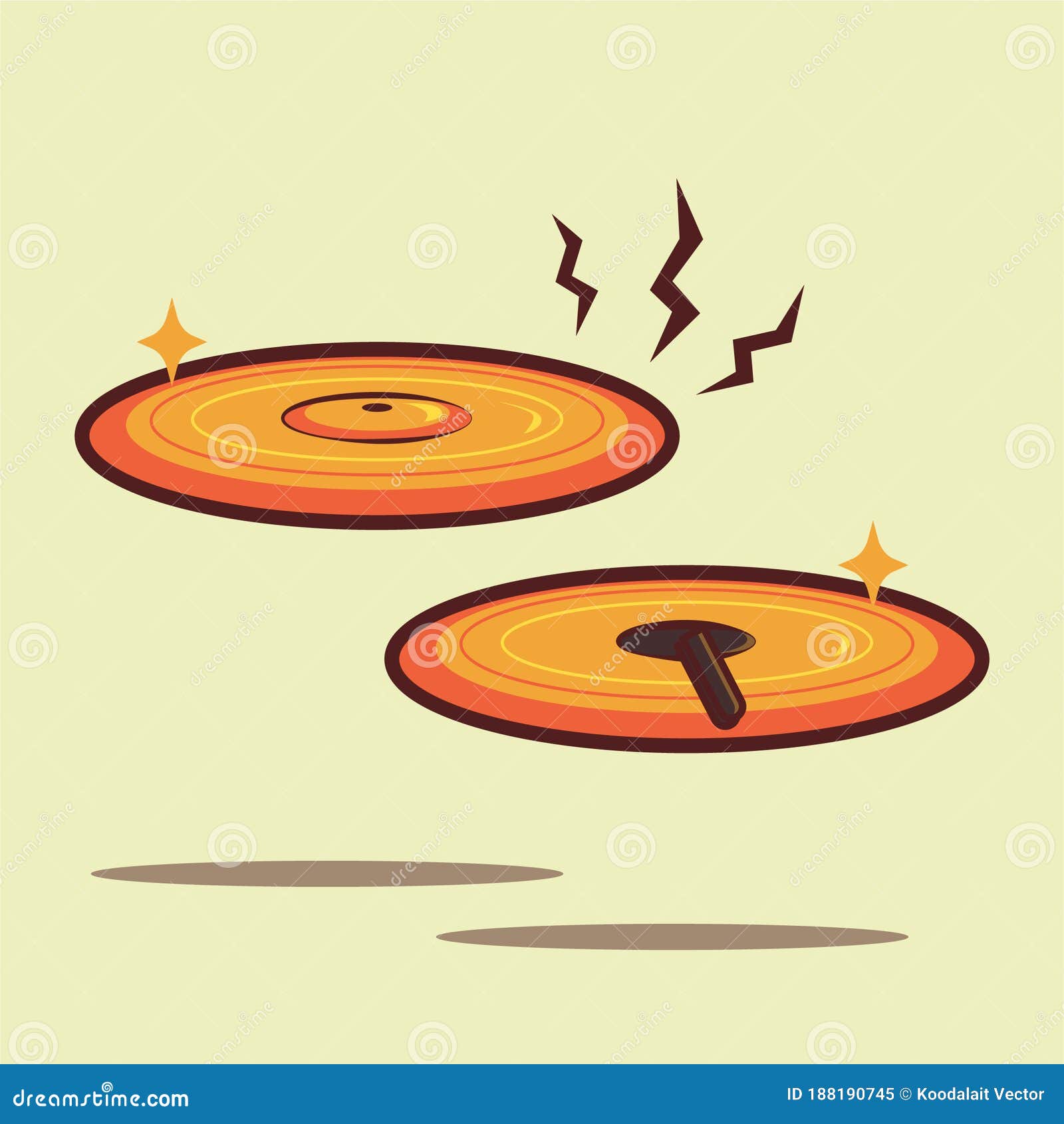 Cymbals Vector Illustration. Flat Cartoon Stock Vector - Illustration ...