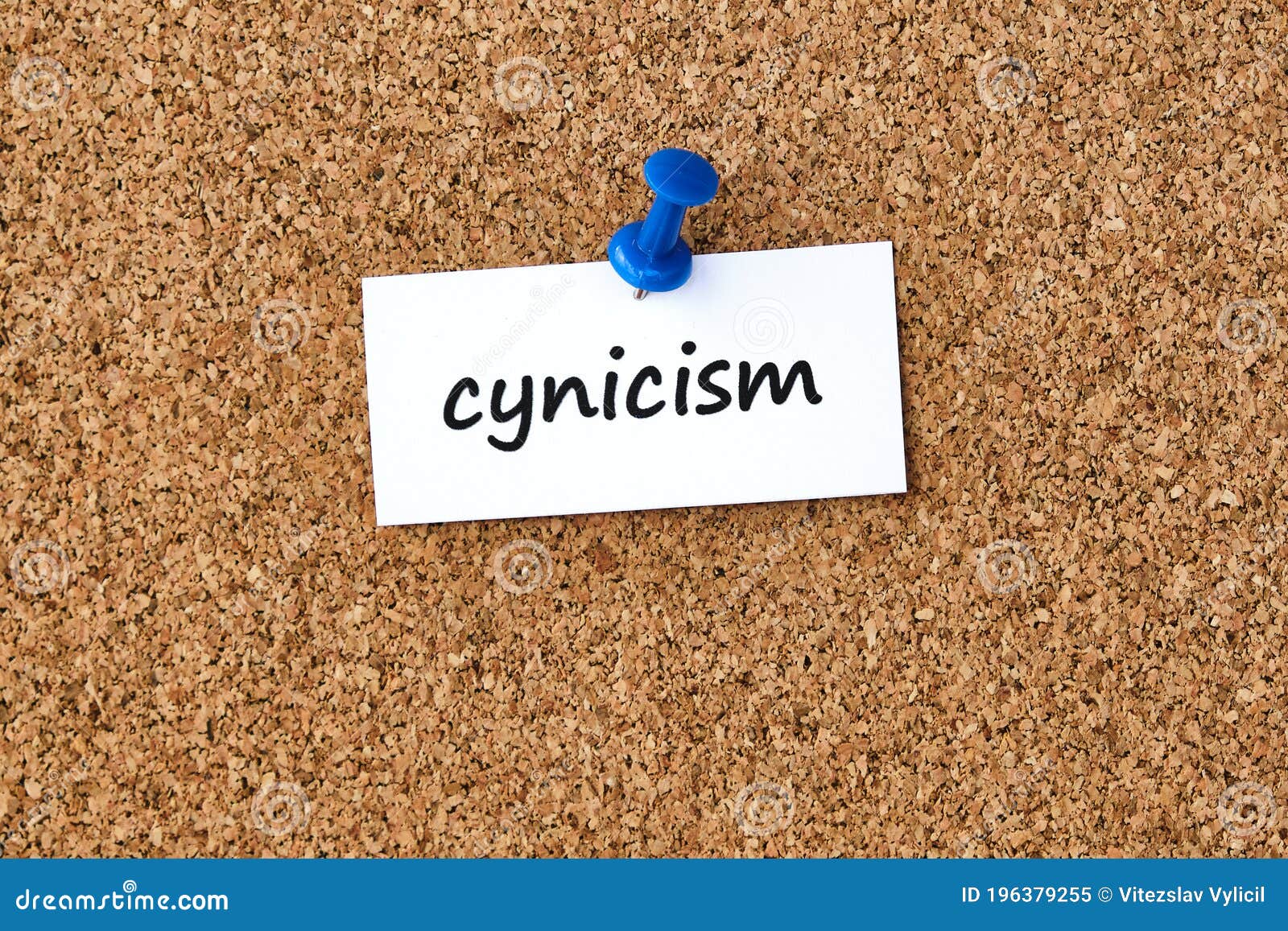 Cynicism. Word Written On A Piece Of Paper, Cork Board Background ...