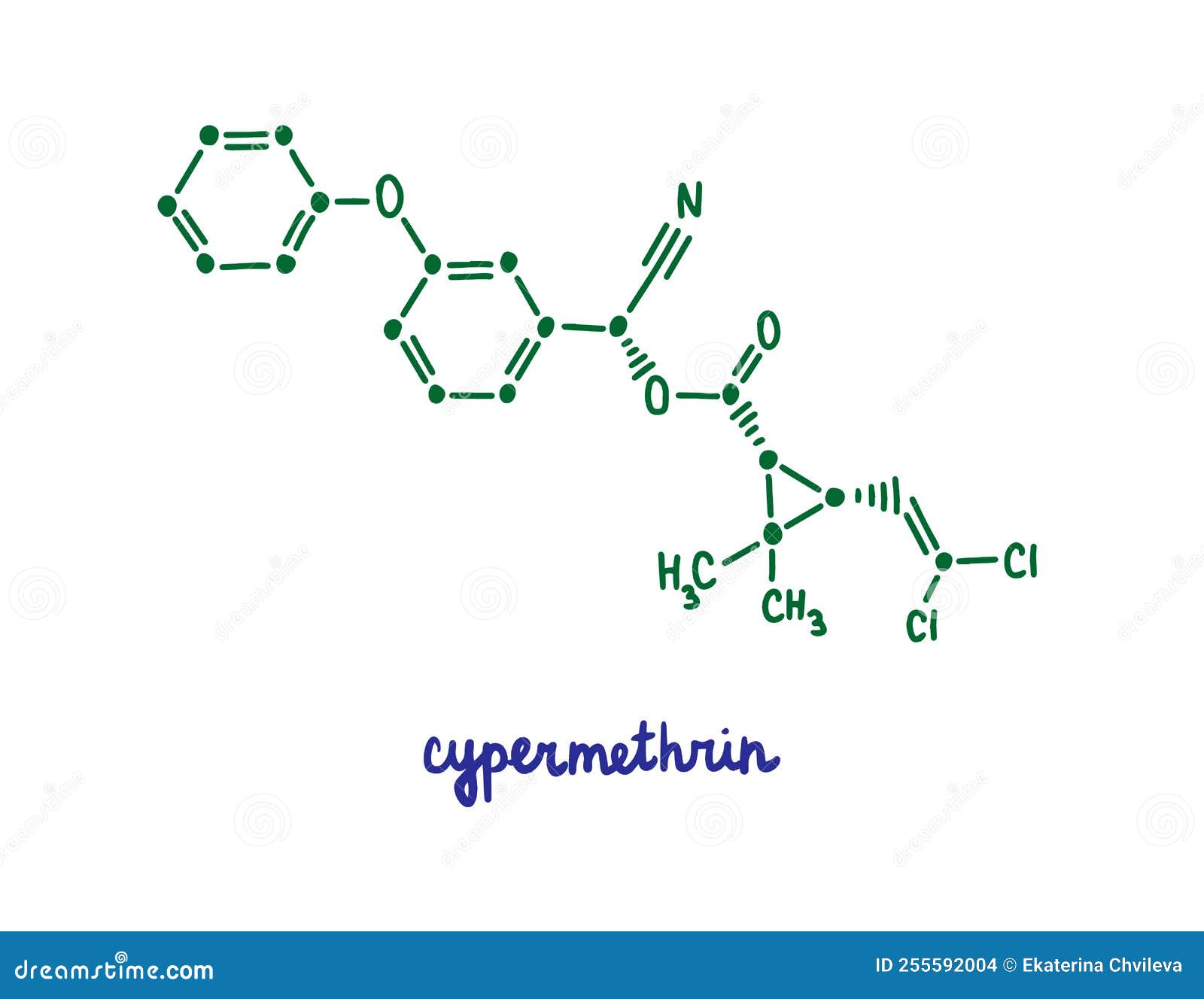 Cypermethrin Molecule, Molecular Structure, Insecticide, Ball And Stick ...