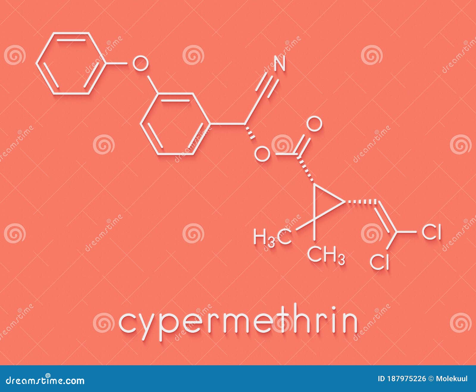 Cypermethrin Insecticide Molecule. Skeletal Formula. Stock Illustration ...
