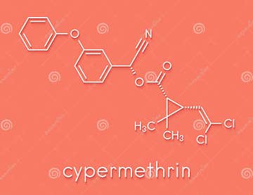 Cypermethrin Insecticide Molecule. Skeletal Formula. Stock Illustration ...