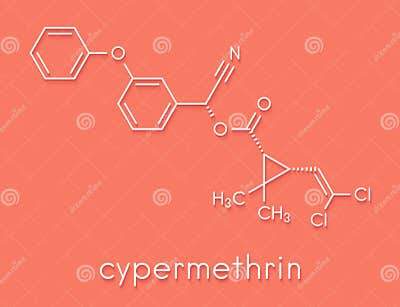 Cypermethrin Insecticide Molecule. Skeletal Formula. Stock Illustration ...
