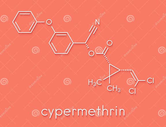 Cypermethrin Insecticide Molecule. Skeletal Formula. Stock Illustration ...