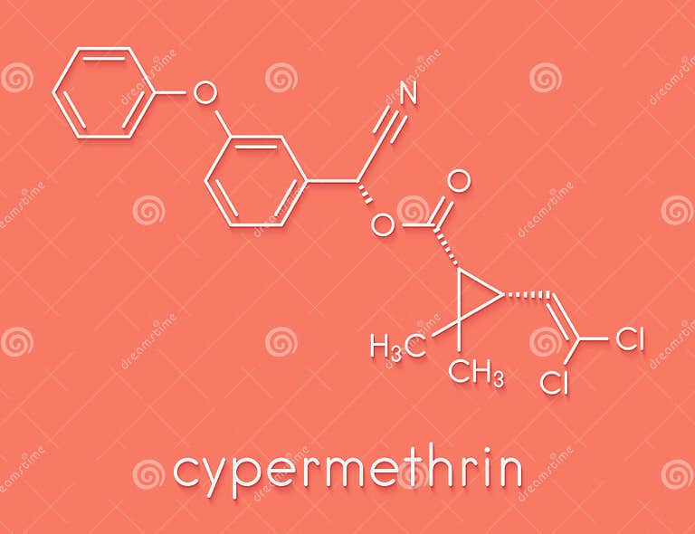 Cypermethrin Insecticide Molecule. Skeletal Formula. Stock Illustration ...