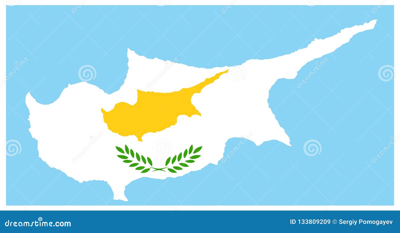 Cypr mapa z flaga ilustracja wektor. Ilustracja złożonej z atlant ...