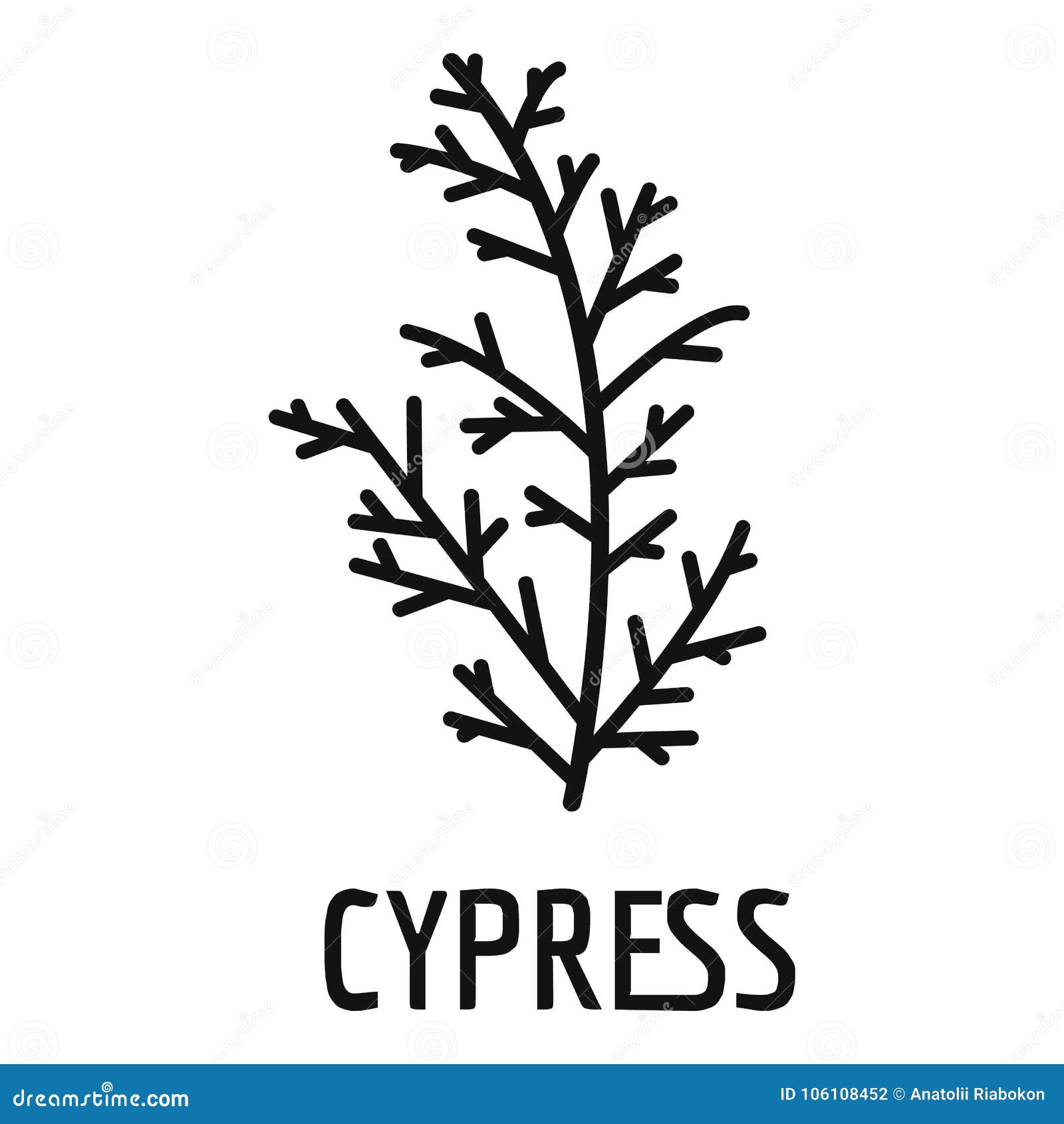 Cypress Leaf Icon, Simple Black Style Vector Illustration ...