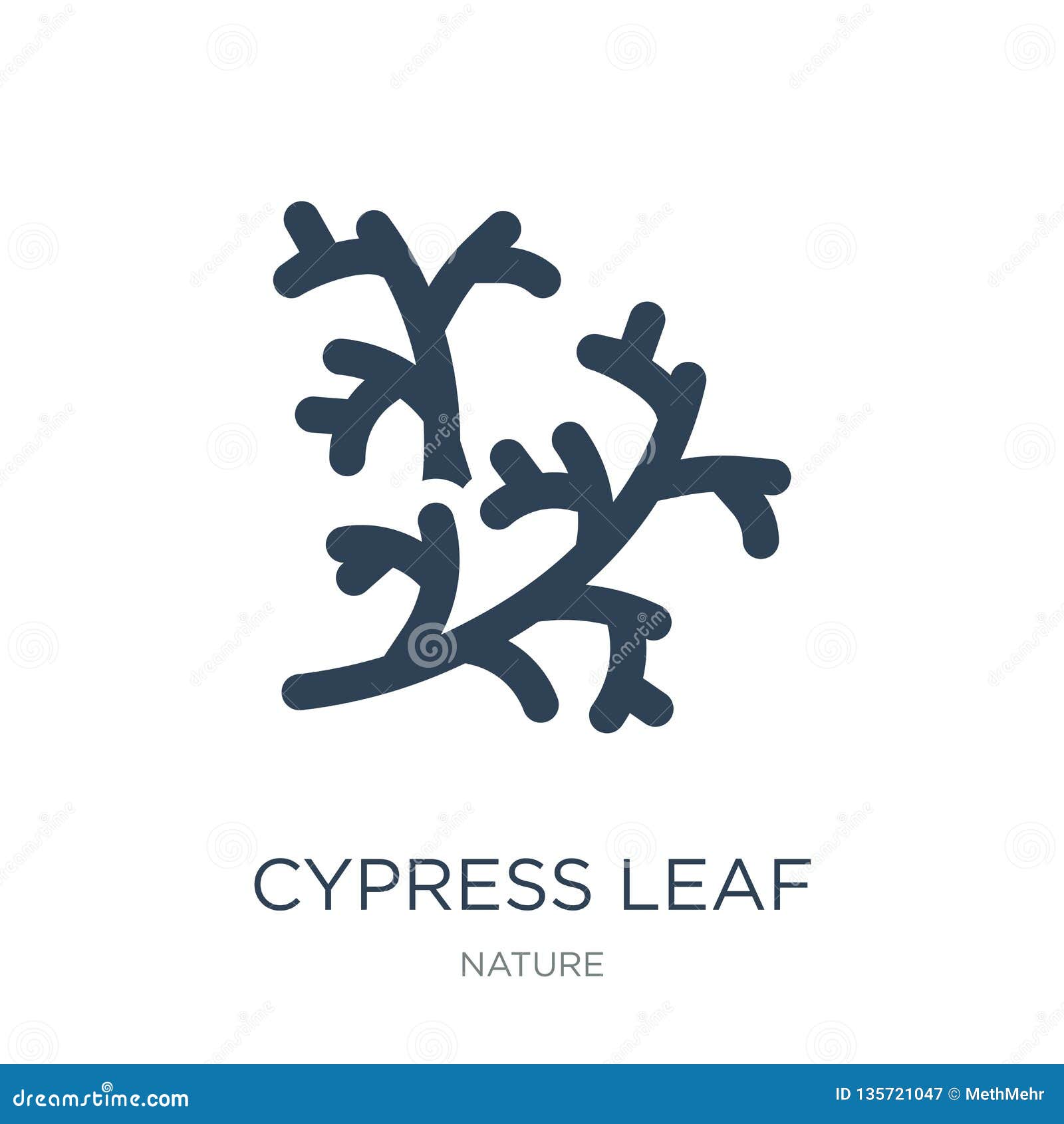 Cypress Leaf Icon in Trendy Design Style. Cypress Leaf Icon Isolated on ...