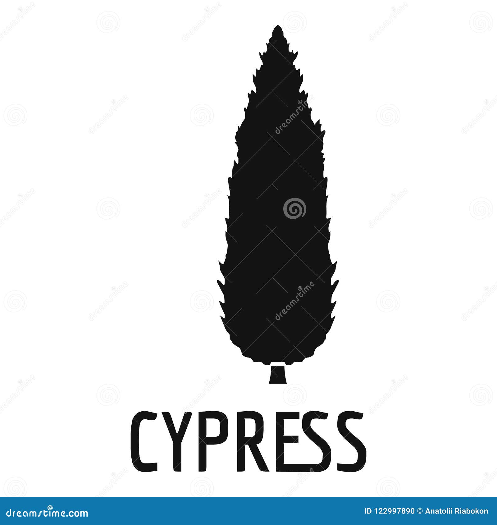 Cypress Tree Icon, Simple Black Style Stock Illustration - Illustration ...