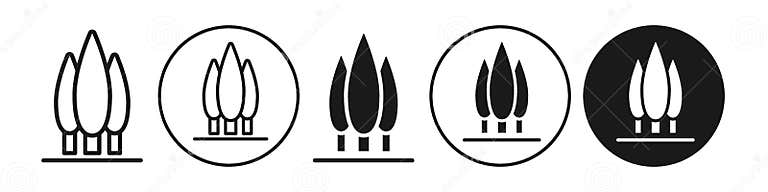 Cypress Tree Icon Vector Set Collection for Web Stock Illustration ...