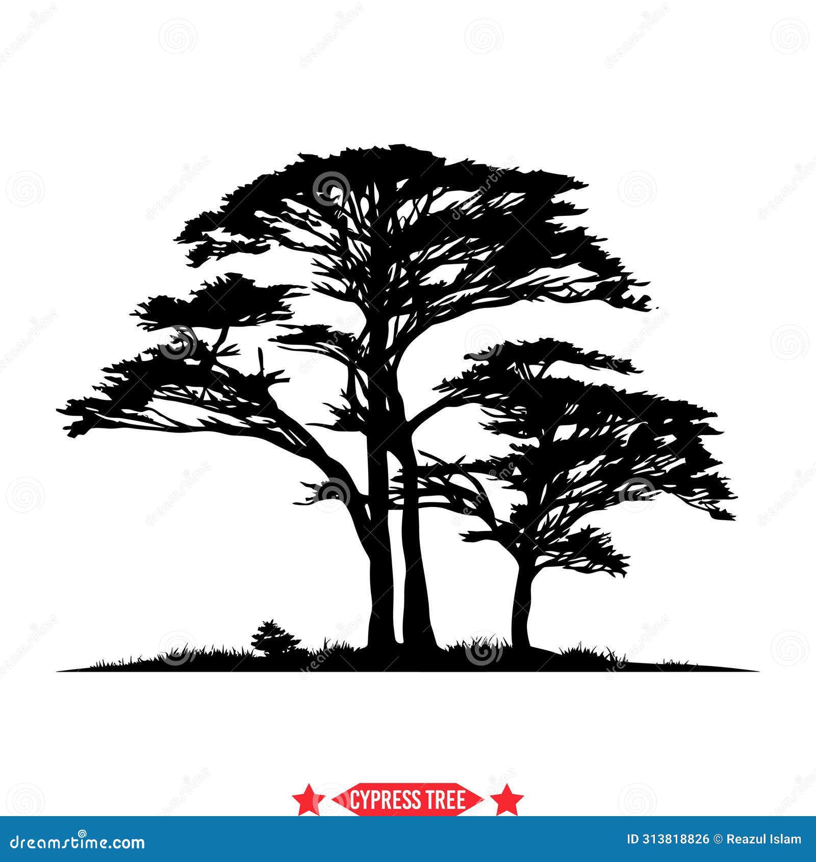 Cypress Tree Silhouette Clipart Versatile Graphics for Creative ...