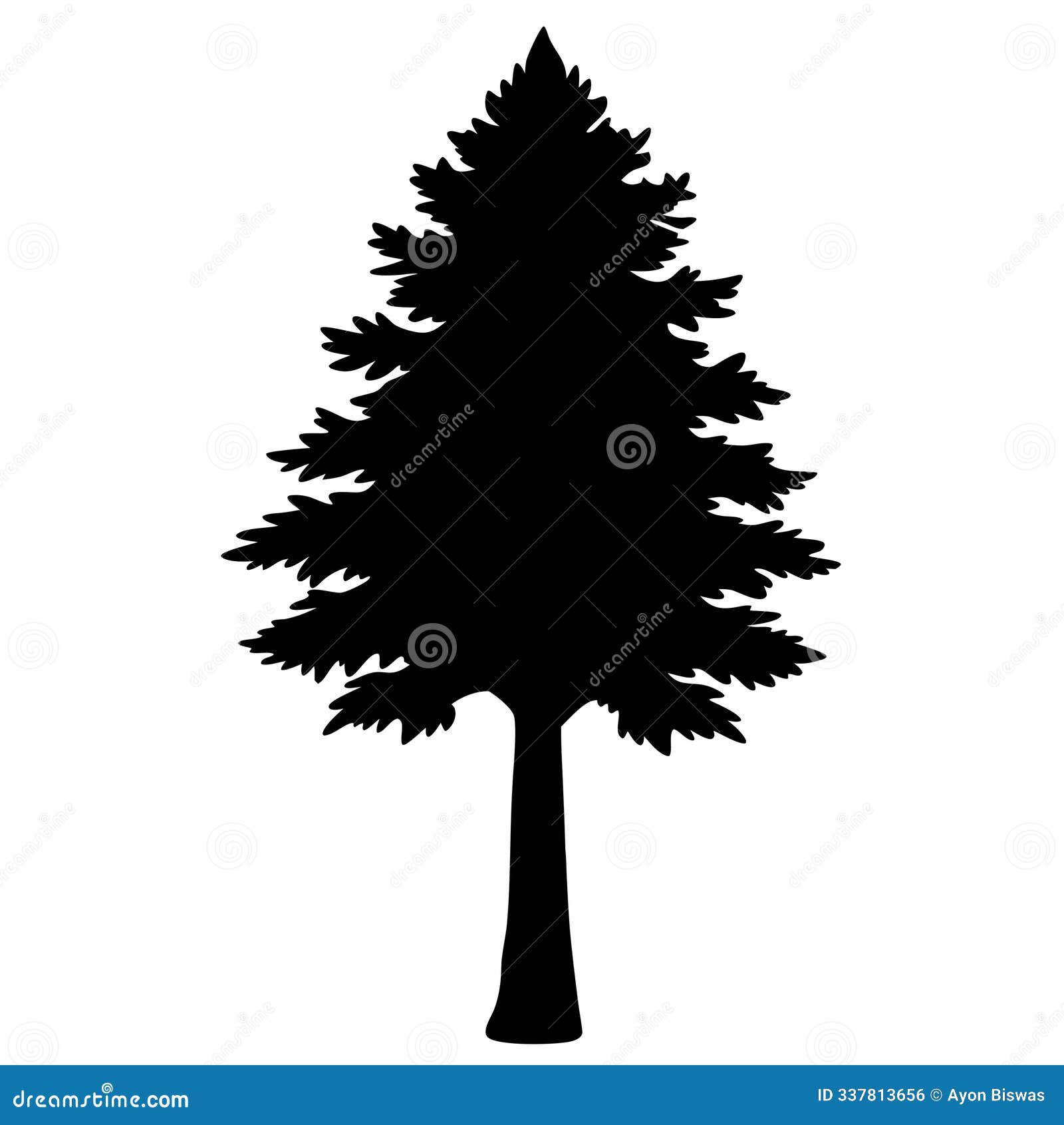 Cypress Tree Silhouette Cartoon Vector | CartoonDealer.com #337813653