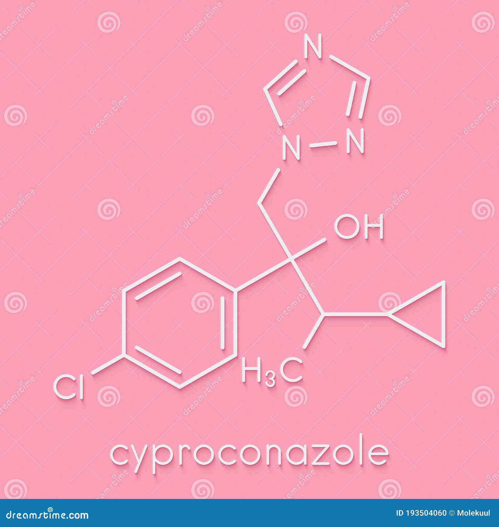 Cyproconazole Fungicide Molecule. Skeletal Formula. Stock Illustration ...