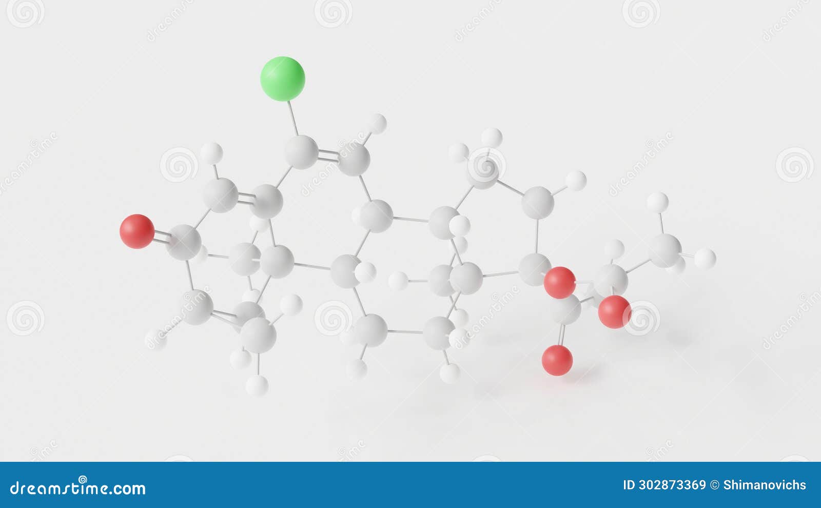 Cyproterone Acetate Molecule 3d, Molecular Structure, Ball and Stick ...