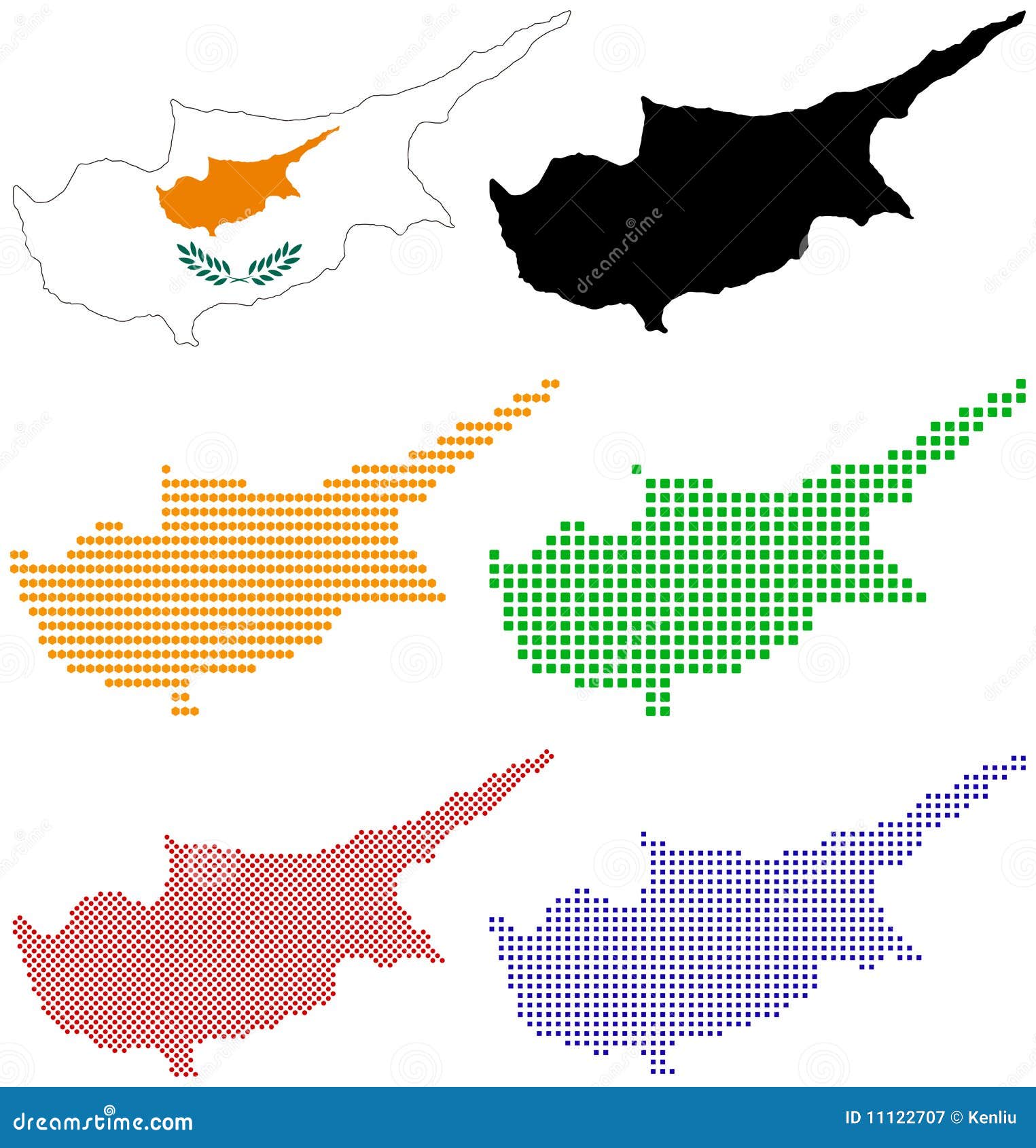 Layered Editable Vector Illustration Country Map of Cyprus Stock Vector ...