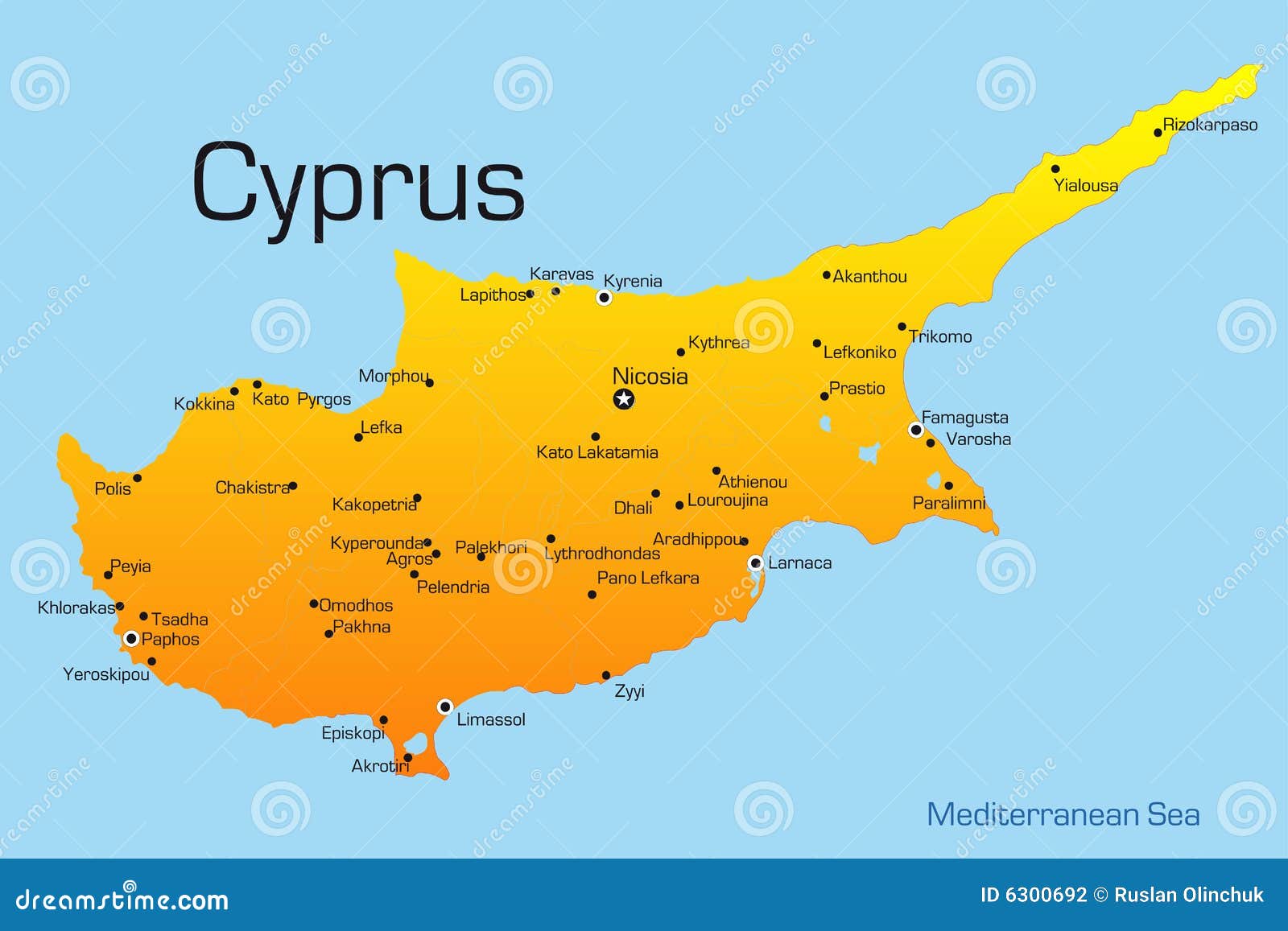 Cyprus stock vector. Illustration of holiday, atlas, isolated - 6300692