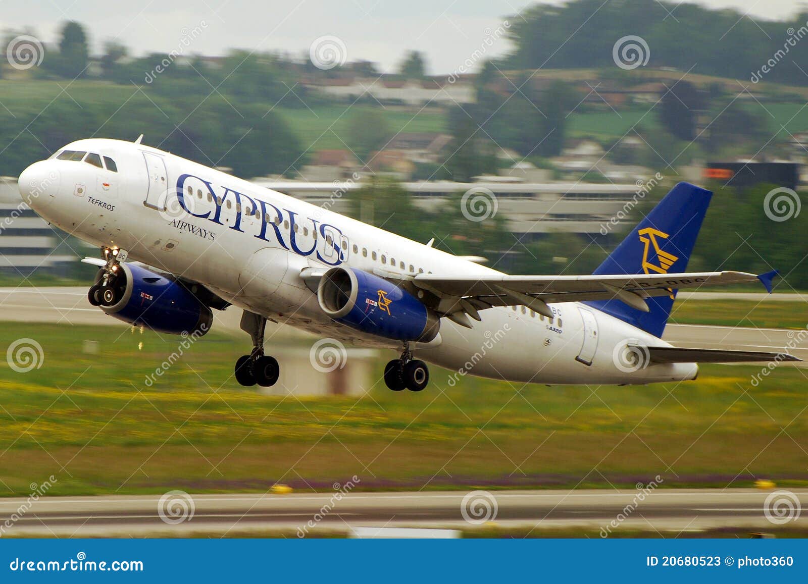Cyprus Airways Plane Take Off Editorial Stock Photo - Image of white ...