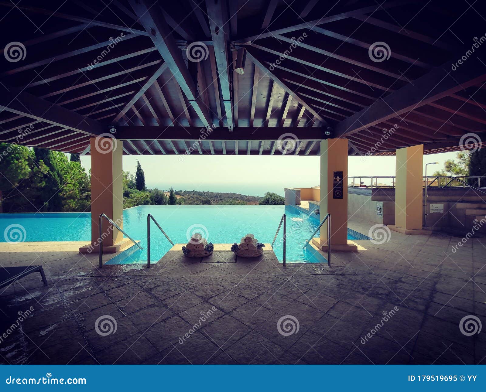 Cyprus Aphrodite Pool with a View Stock Image - Image of aphrodite ...