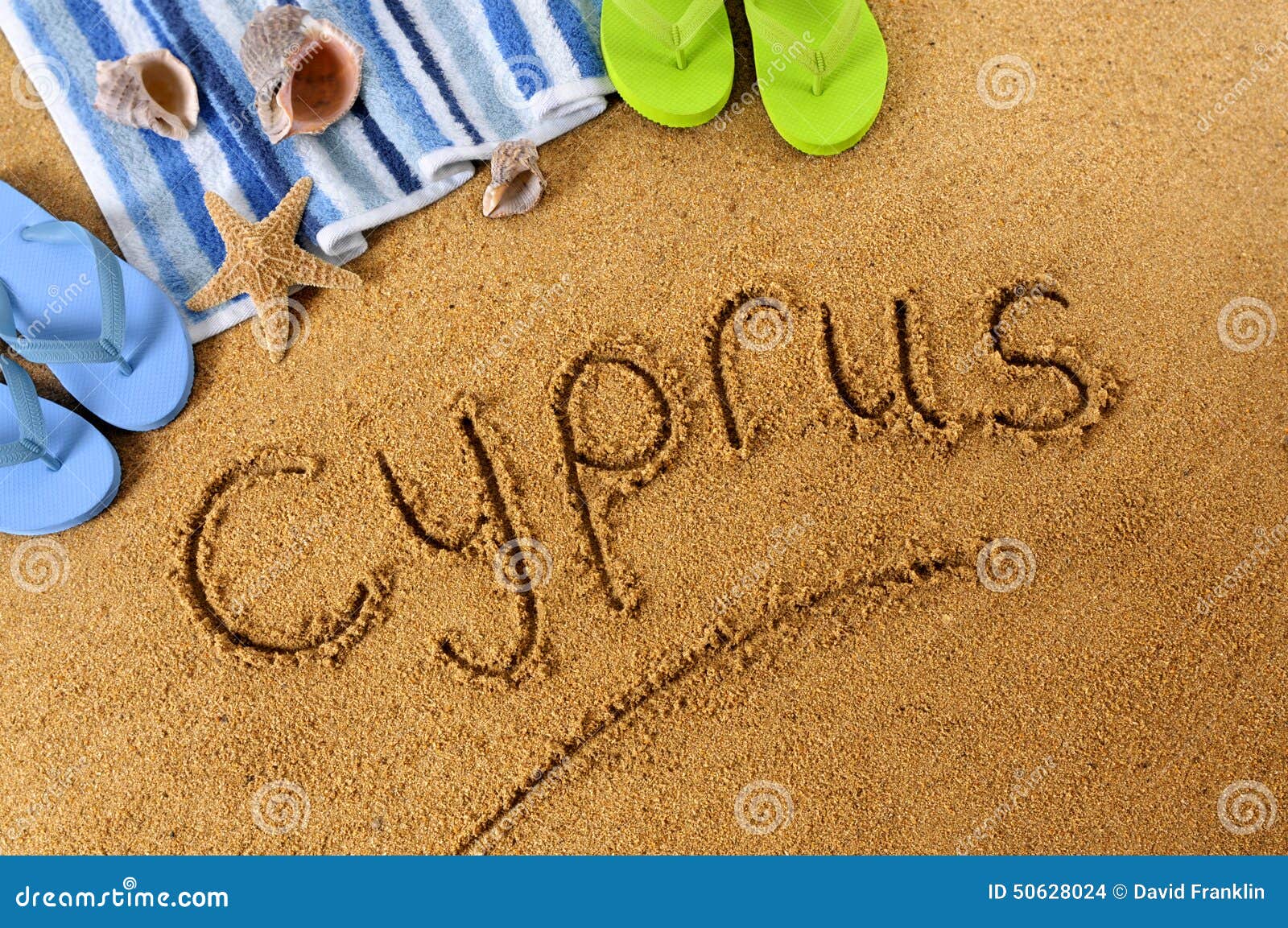 Word Cyprus Written On Beach Sand Royalty-Free Stock Photo ...